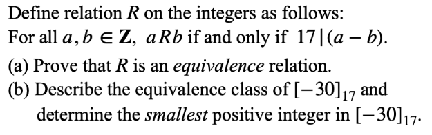 Solved Define relation R on the integers as follows: For all | Chegg.com