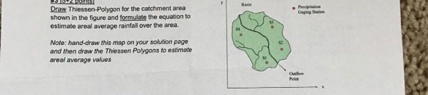 Solved Basn Draw Thiessen-Polygon for the catchment area | Chegg.com
