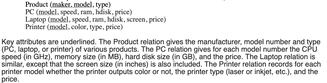 Solved Product (maker, model, type) PC (model, speed, ram, | Chegg.com