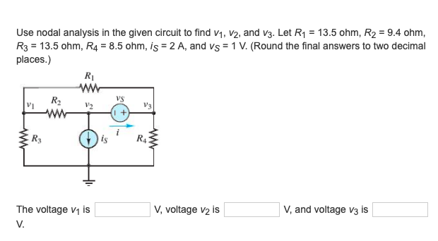 Solved Use nodal analysis in the given circuit to find v1, | Chegg.com