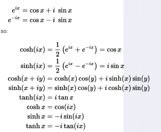 Solved Trigonometric And Hyperbolic Functions Of Complex