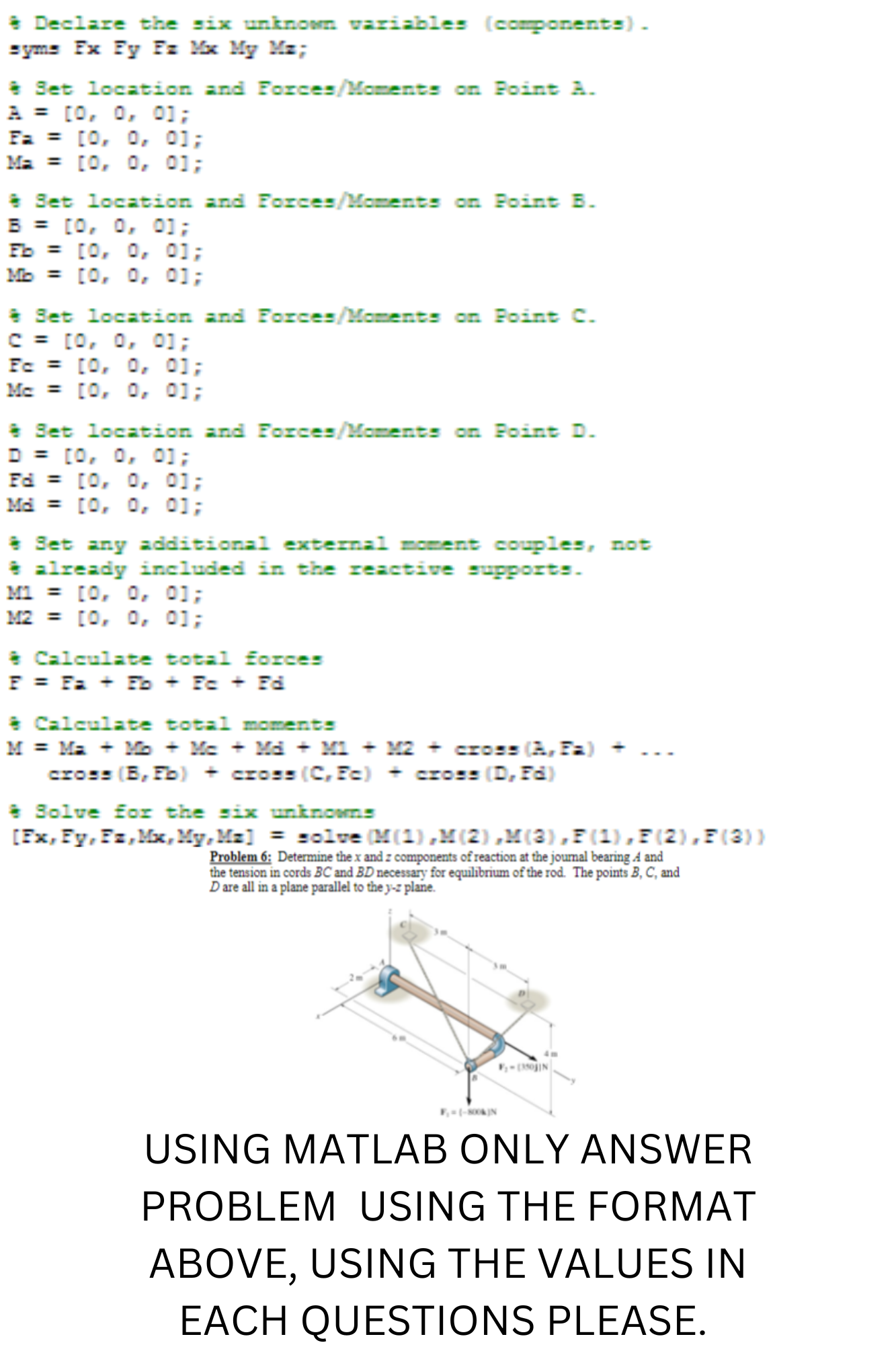 Solved f Declare the gix unknourn variables | Chegg.com