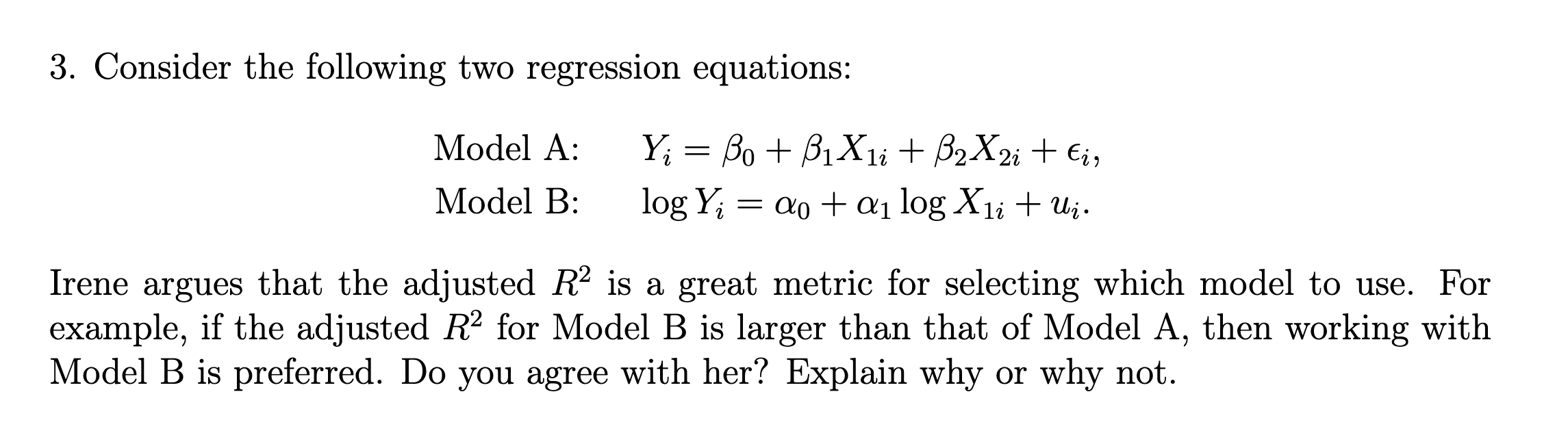 Solved 3. Consider the following two regression equations: | Chegg.com