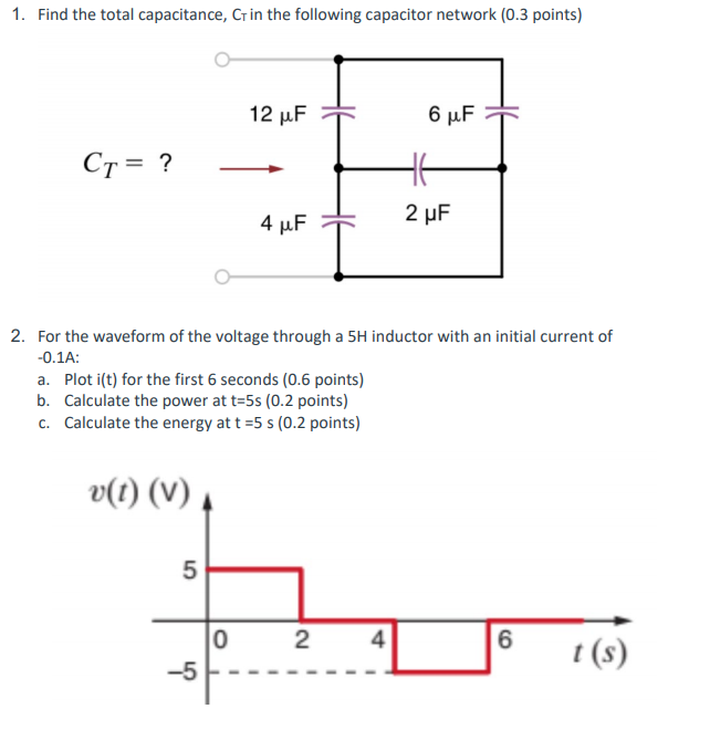 Solved 1. Find the total capacitance, Cr in the following | Chegg.com