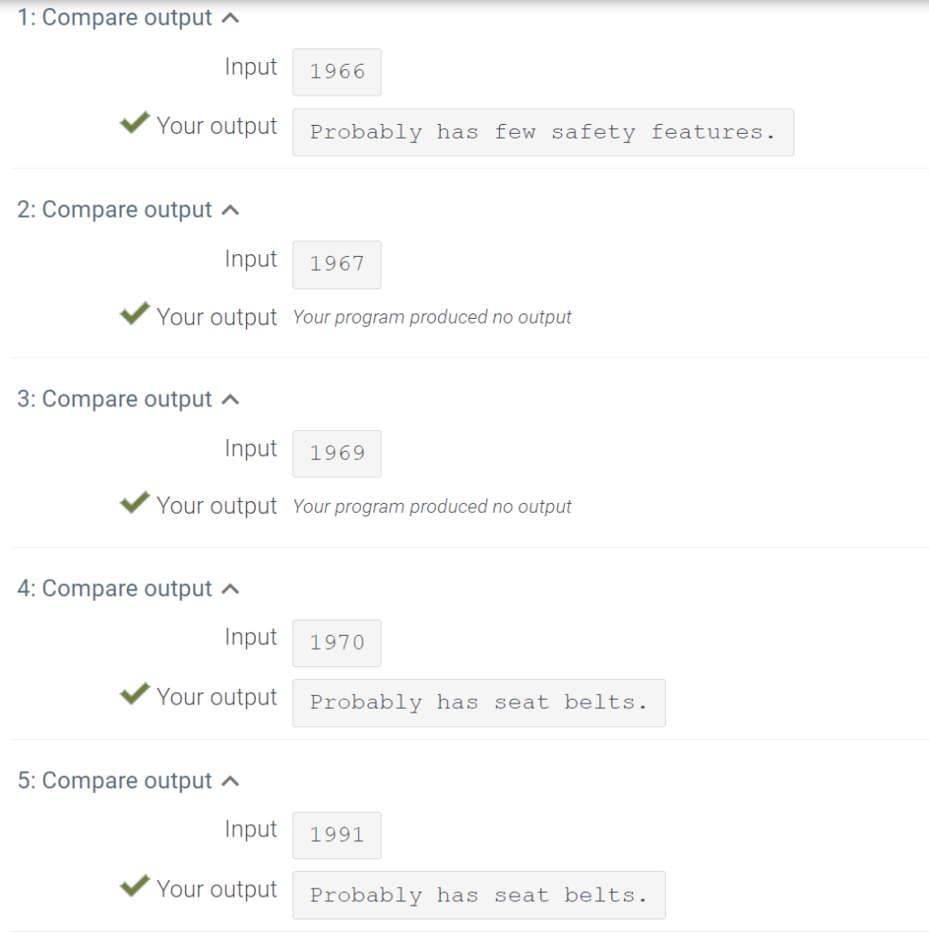 Solved Write multiple if statements: If car_year is before | Chegg.com Solved Write multiple if statements: If car_year is before | Chegg.com