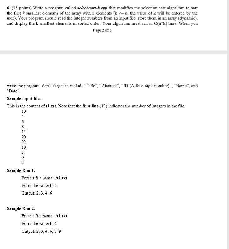 Solved 6 15 Points Write A Program Called