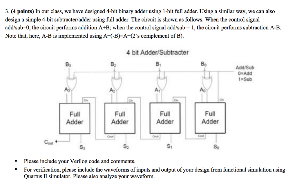 3. (4 points) In our class, we have designed 4-bit | Chegg.com