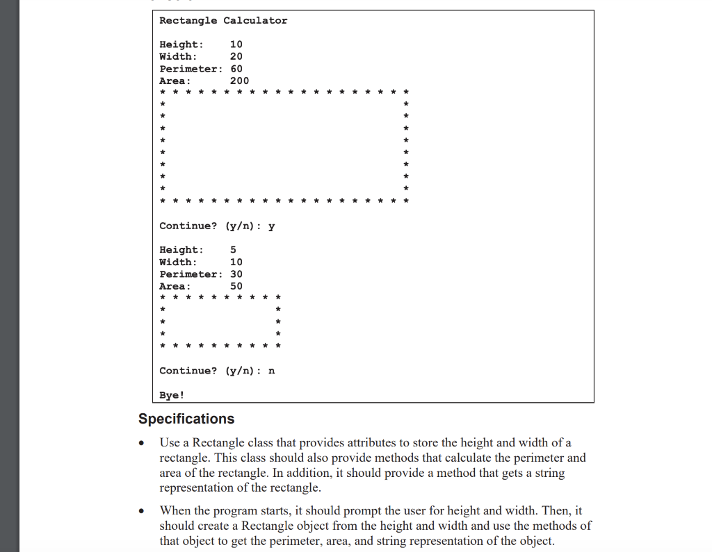 Solved Rectangle Calculator Height: 10 Width: 20 Perimeter: | Chegg.com