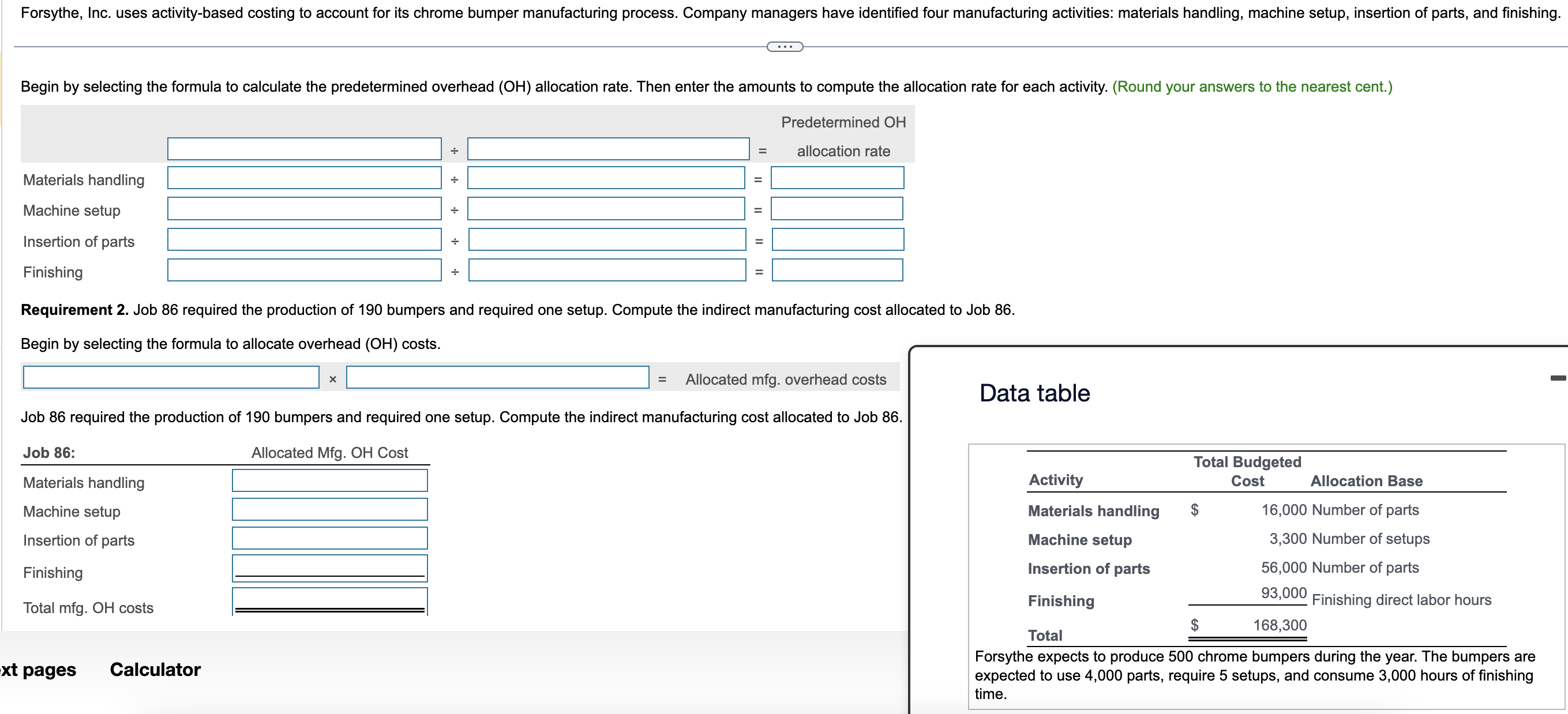 Solved Requirement 2. ﻿Job 86 ﻿required the production of | Chegg.com