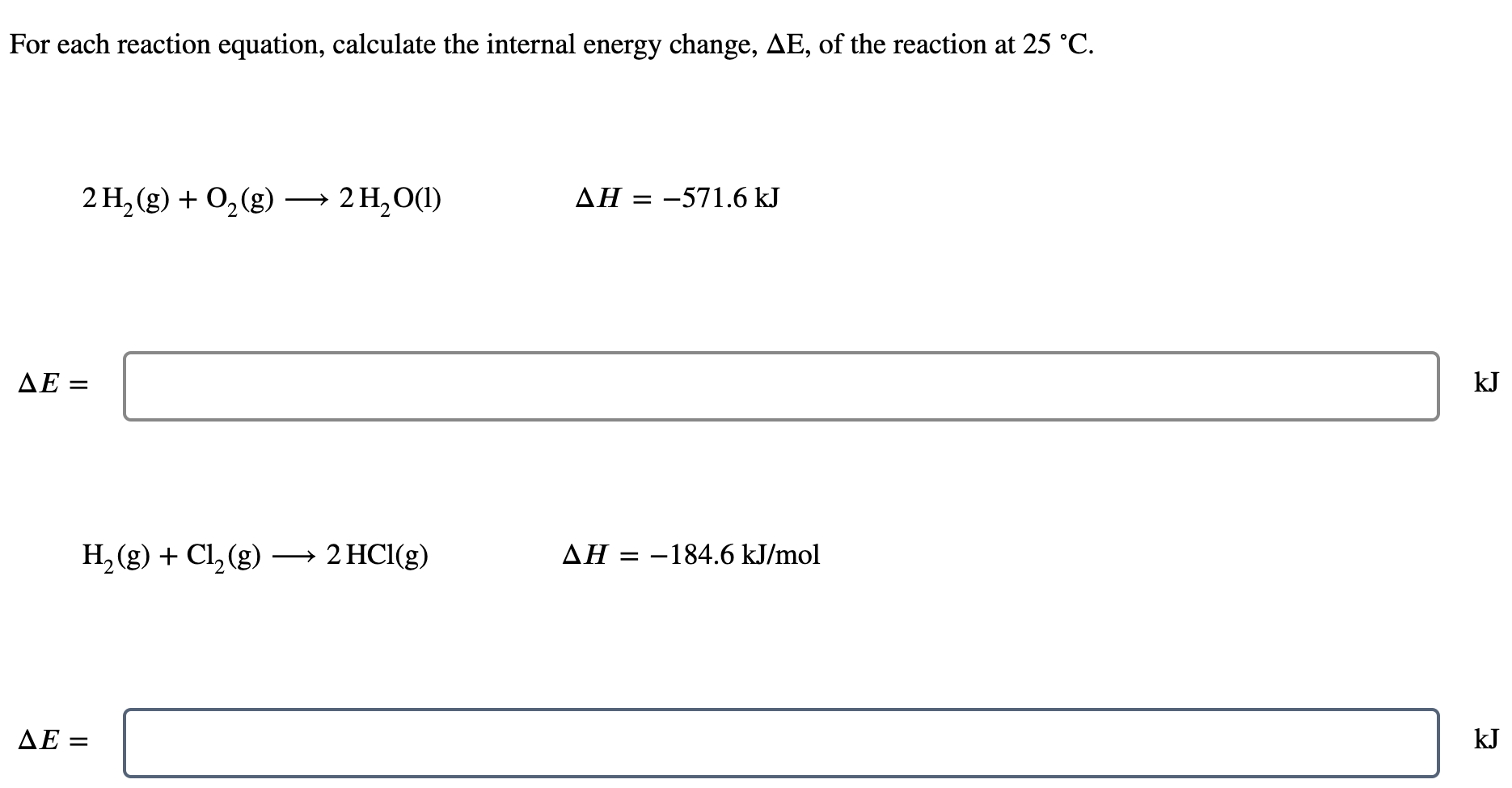 Solved For each reaction equation, calculate the internal | Chegg.com