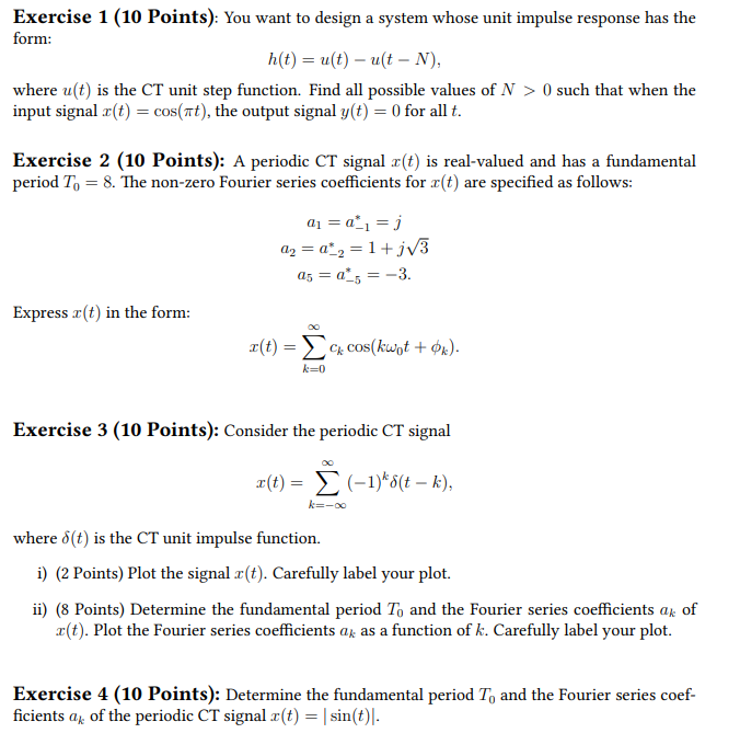Solved Exercise 1 (10 Points): You want to design a system | Chegg.com