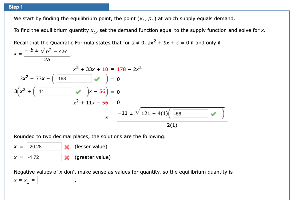 Solved Step 1 We start by finding the equilibrium point, the | Chegg.com