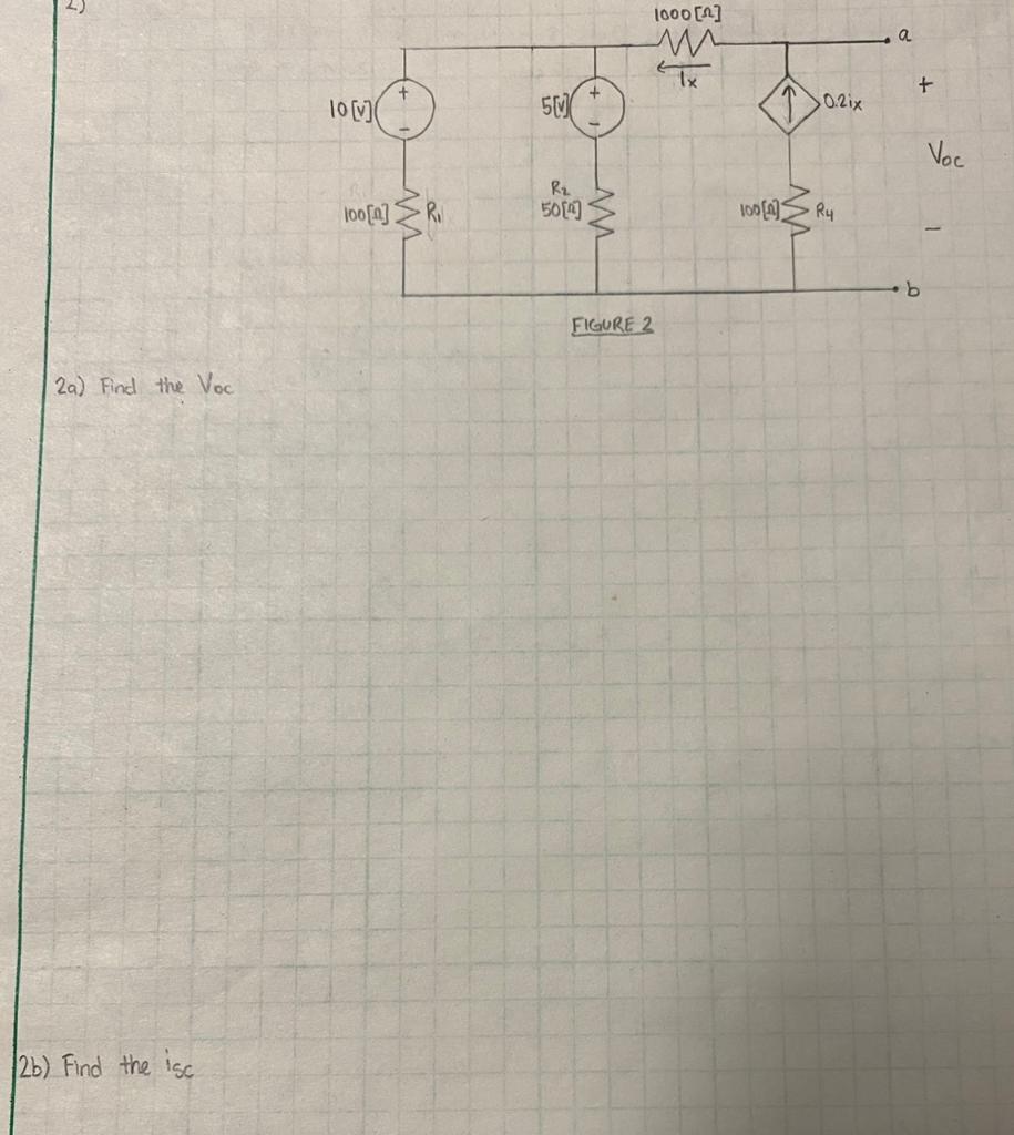 Solved 2a) Find the Voc 2b) Find the isc | Chegg.com