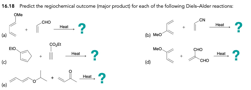 Solved 16.18 Predict the regiochemical outcome (major | Chegg.com
