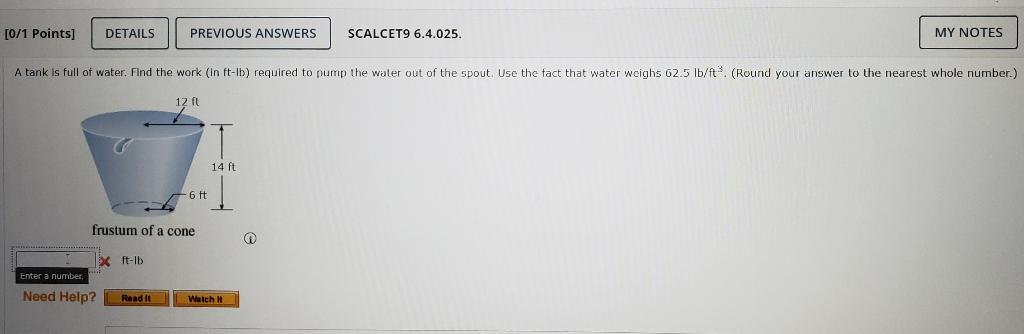 Solved [0/1 Points] DETAILS PREVIOUS ANSWERS SCALCET9 | Chegg.com