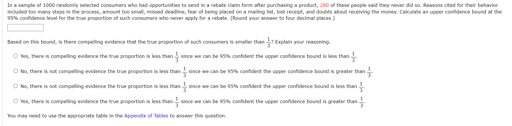 Solved 95% confidence level for the true proportion of such | Chegg.com