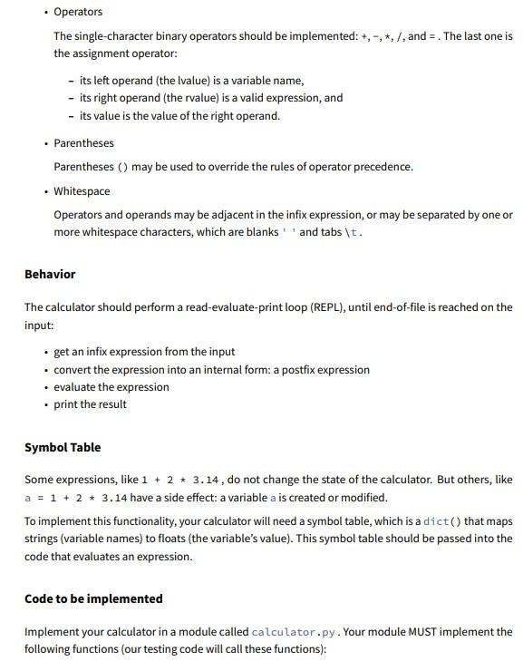 Solved Calculator In This Assignment You Will Implement A 1423