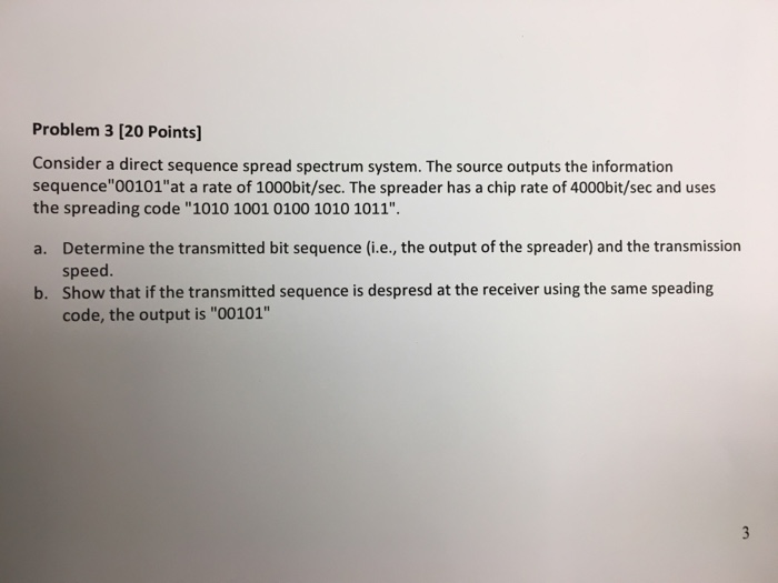 Solved Consider a direct sequence spread spectrum system. | Chegg.com