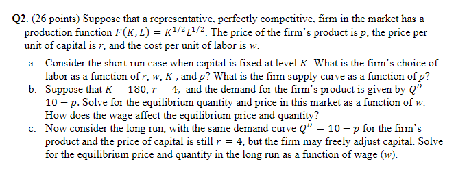 Solved Q2. (26 points) Suppose that a representative, | Chegg.com