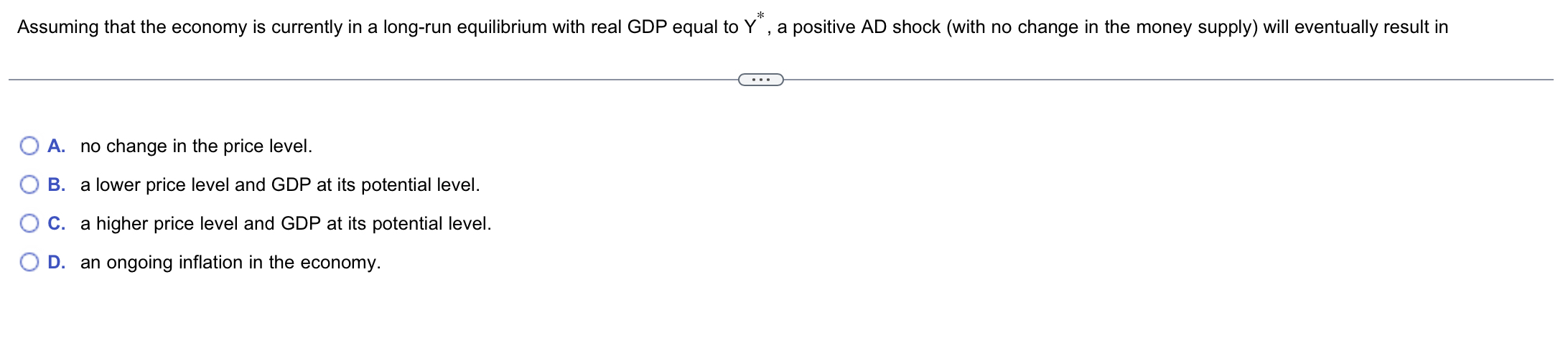 Solved Assuming that the economy is currently in a long-run | Chegg.com