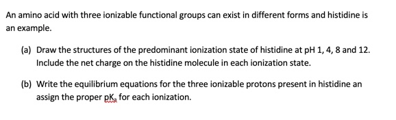 Solved An amino acid with three ionizable functional groups | Chegg.com