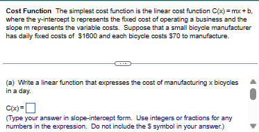Solved Cost Function The simplest cost function is the | Chegg.com