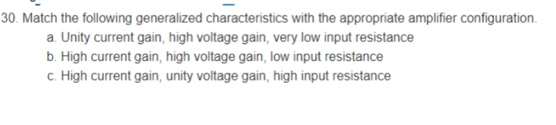 Solved 30. Match the following generalized characteristics | Chegg.com