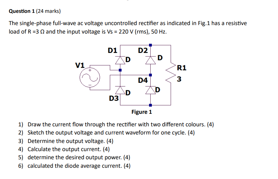 Solved The single-phase full-wave ac voltage uncontrolled | Chegg.com