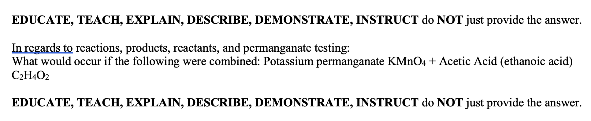 Solved EDUCATE, TEACH, EXPLAIN, DESCRIBE, | Chegg.com