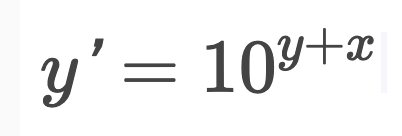 Solved y′=10y+xy′=cos(y+x) | Chegg.com
