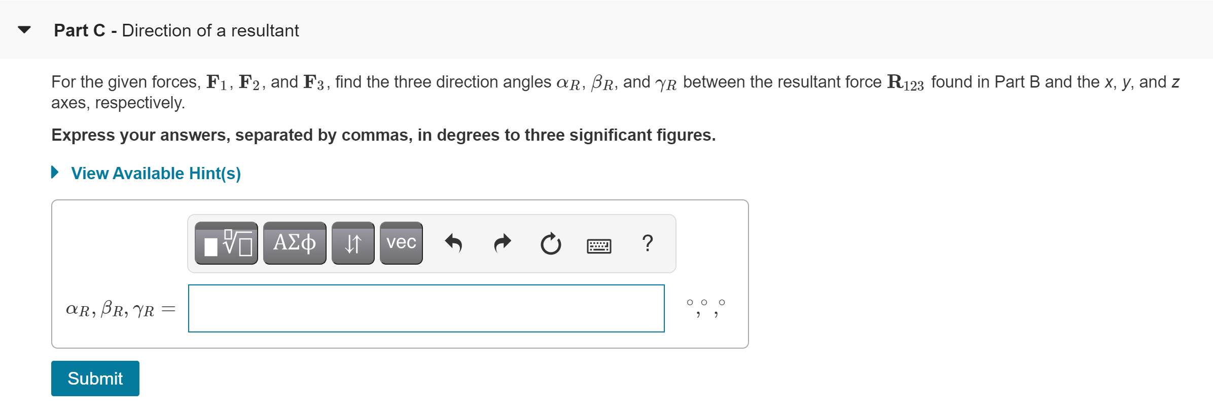 Solved Part A - Resultant of adding F1 and F3 Learning Goal: | Chegg.com