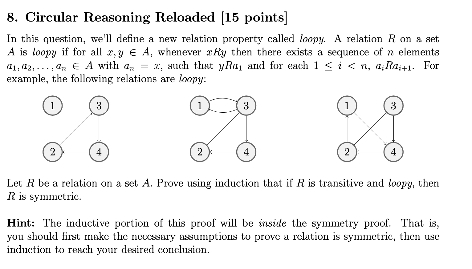 8. Circular Reasoning Reloaded [ 15 points ] In this | Chegg.com