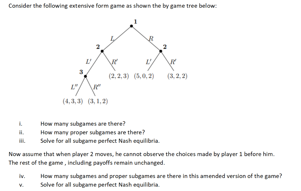 Solved Consider the following extensive form game as shown | Chegg.com
