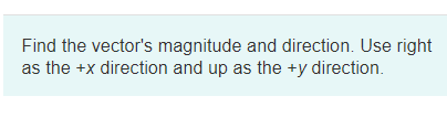 Solved Find the vector's magnitude and direction. Use right | Chegg.com