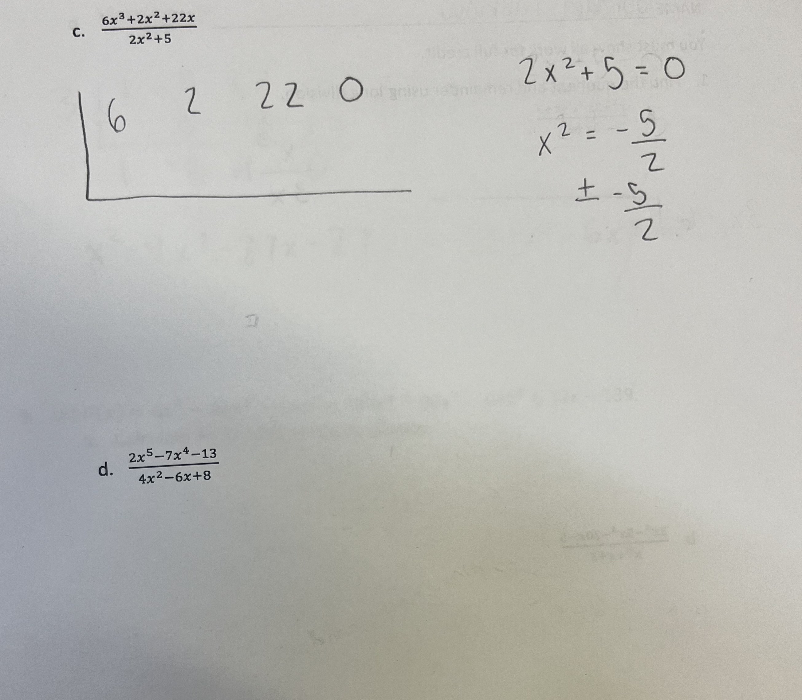 Question 9: SOLVE USING LONG DIVISION ﻿The derivative | Chegg.com