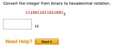 Solved Convert the integer from binary to hexadecimal | Chegg.com