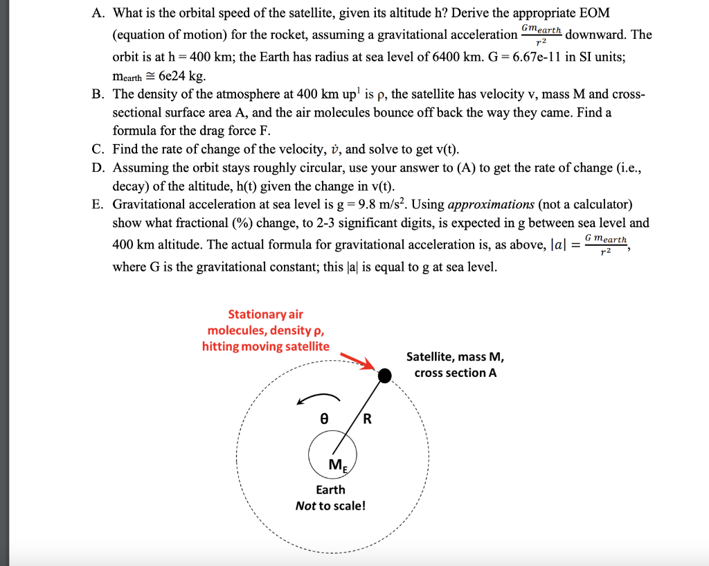Solved r2 A. What is the orbital speed of the satellite, | Chegg.com