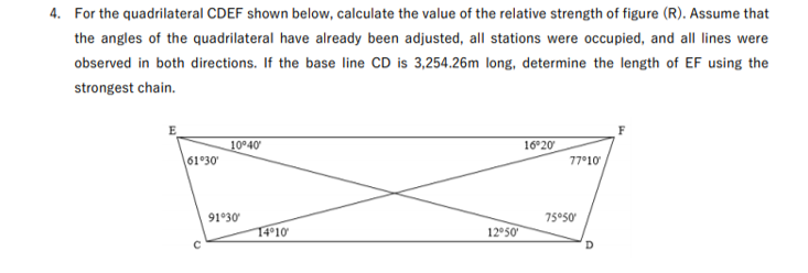 Solved 4. For the quadrilateral CDEF shown below, calculate | Chegg.com