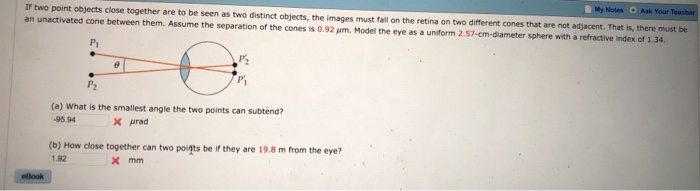 Solved My Notes Ask Your If two point objects close together | Chegg.com