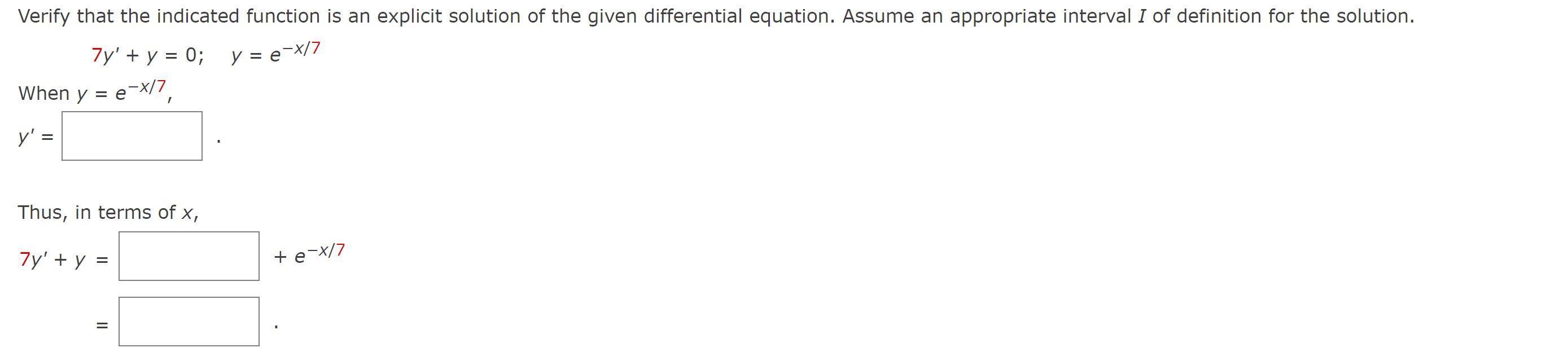 Solved Verify that the indicated function is an explicit | Chegg.com