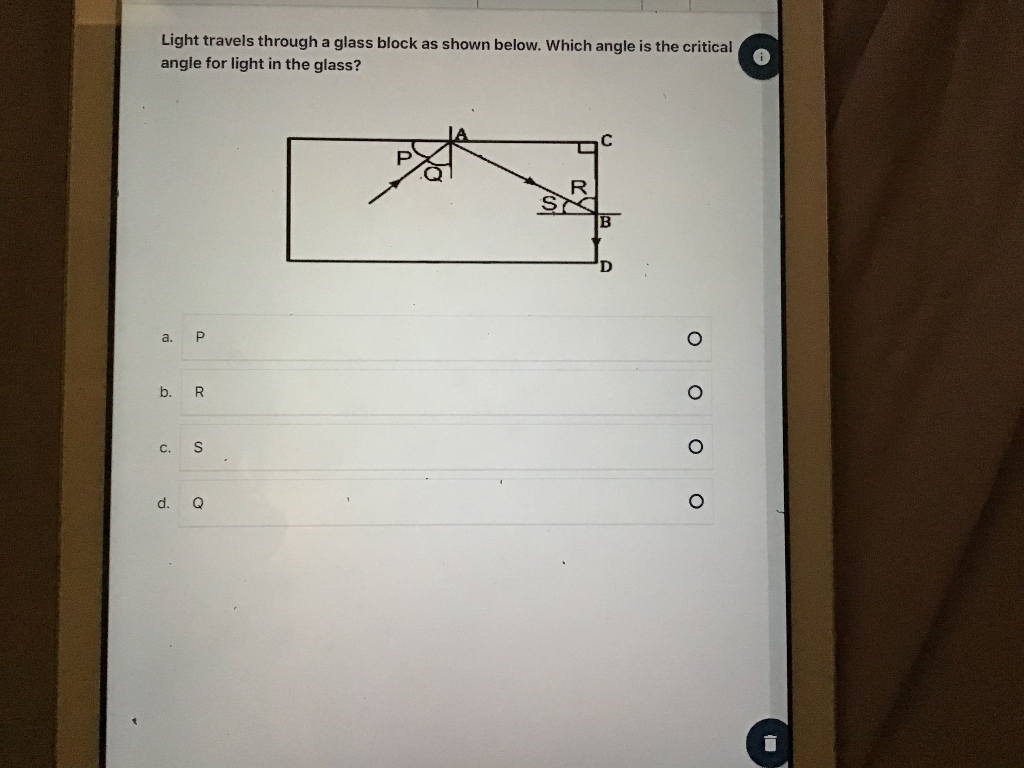 Solved Light travels through a glass block as shown below. | Chegg.com