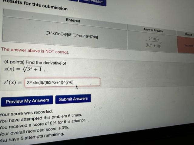 Solved Fesults for this submission (4 points) Find the | Chegg.com Solved Fesults for this submission (4 points) Find the | Chegg.com