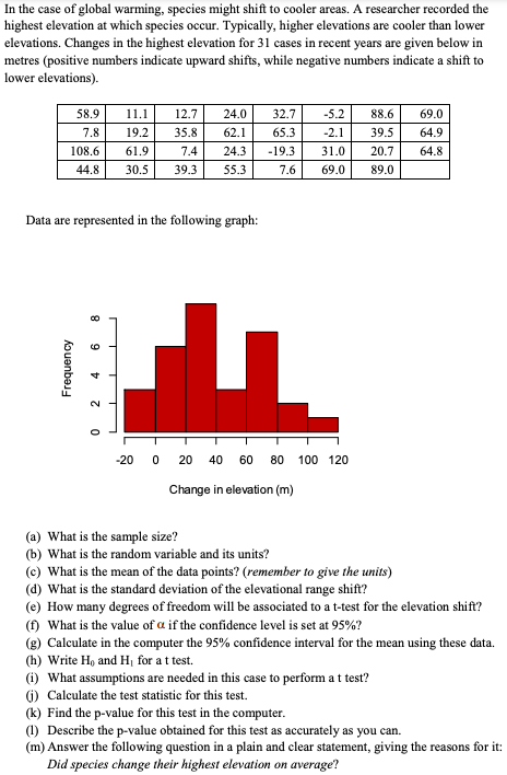 Solved In the case of global warming, species might shift to | Chegg.com