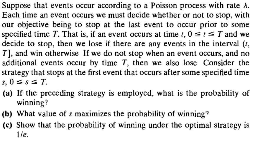 Solved Suppose that events occur according to a Poisson | Chegg.com