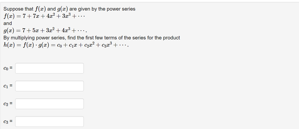 Solved Suppose that f(x) and g(x) are given by the power | Chegg.com