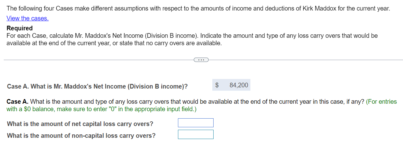 Solved The Following Four Cases Make Different Assumptions