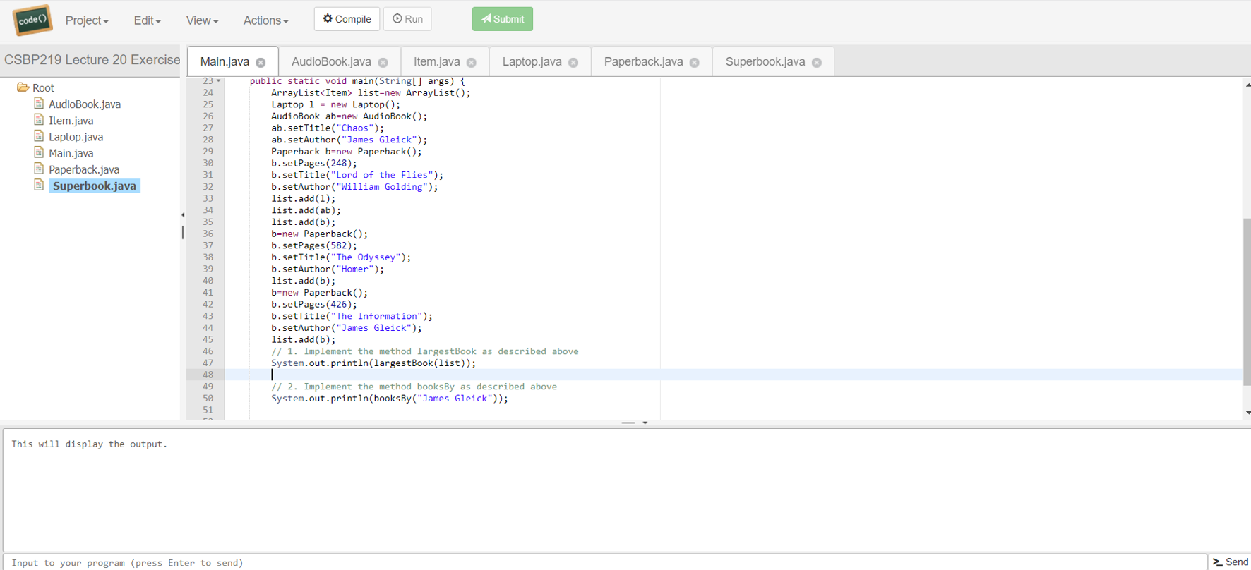 Solved Code Project Edit View Actions Compile Run A 5930