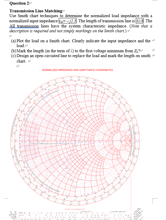 Question 24 Transmission Line Matching Use Smith | Chegg.com