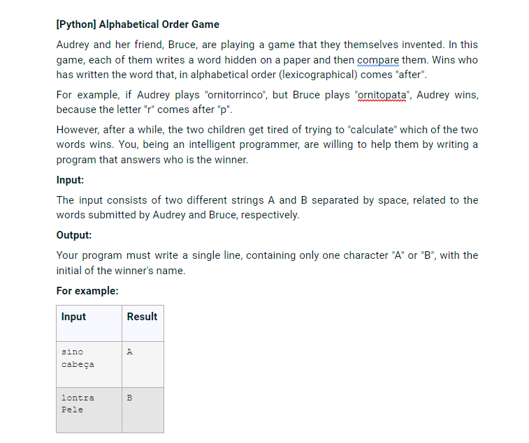 Solved [Python] Alphabetical Order Game Audrey and her | Chegg.com