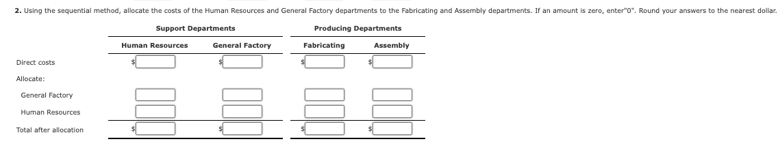 Solved Sequential (Step) Method of Support Department Cost | Chegg.com